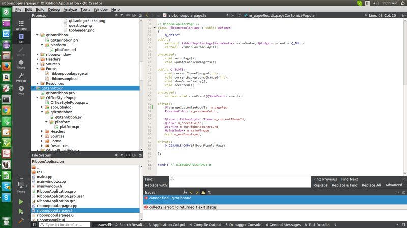 Qtitanribbon Is Not Able To Build In Qt Creator Developer Machines