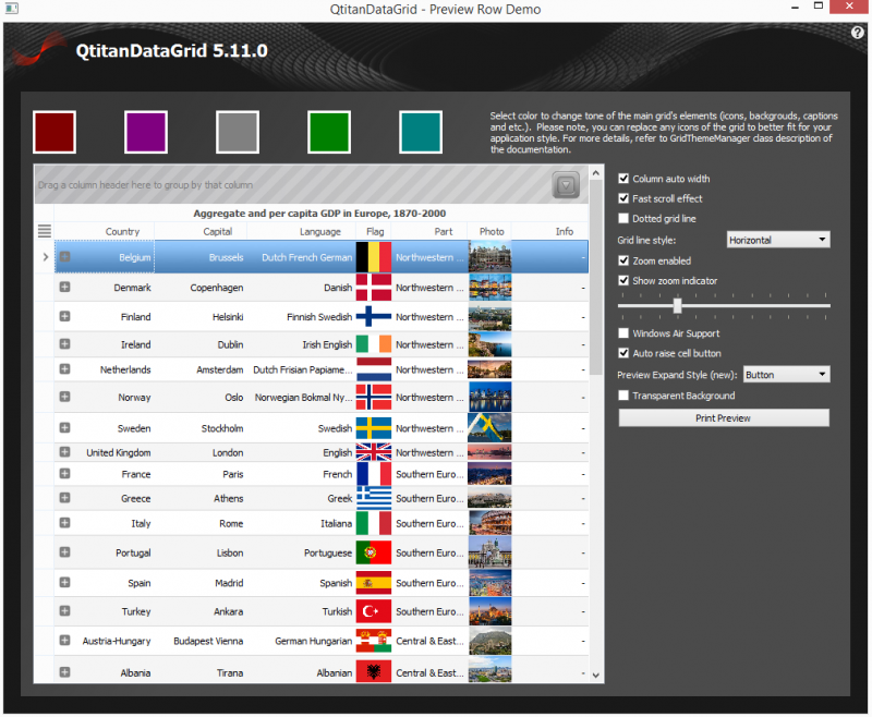 Color palette issue with static libs QTitan grid - Developer Machines